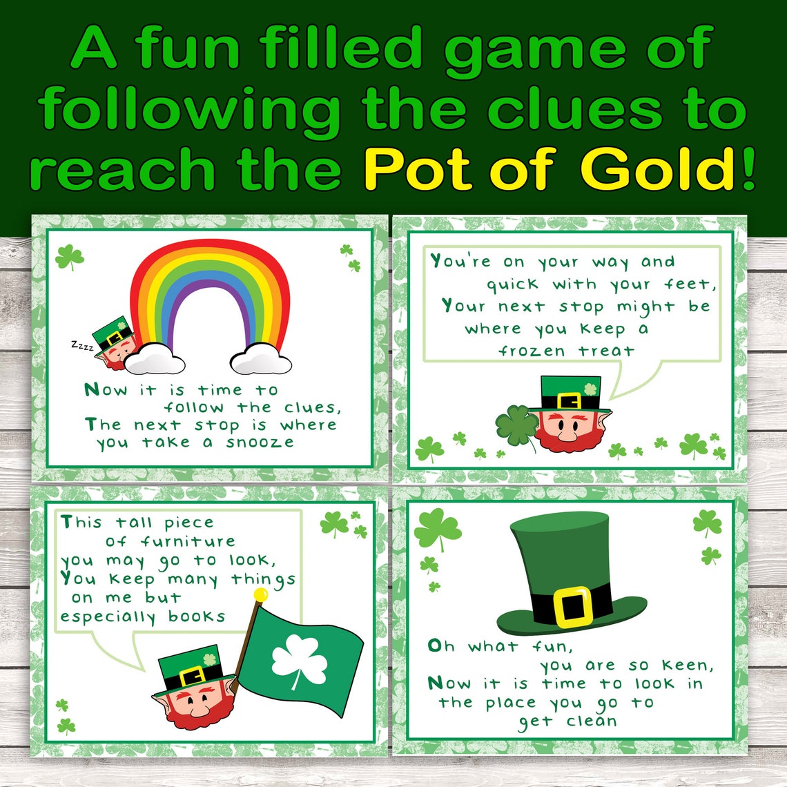 Leprechaun Scavenger Hunt, St Patricks Day Scavenger Hunt for Kids ...