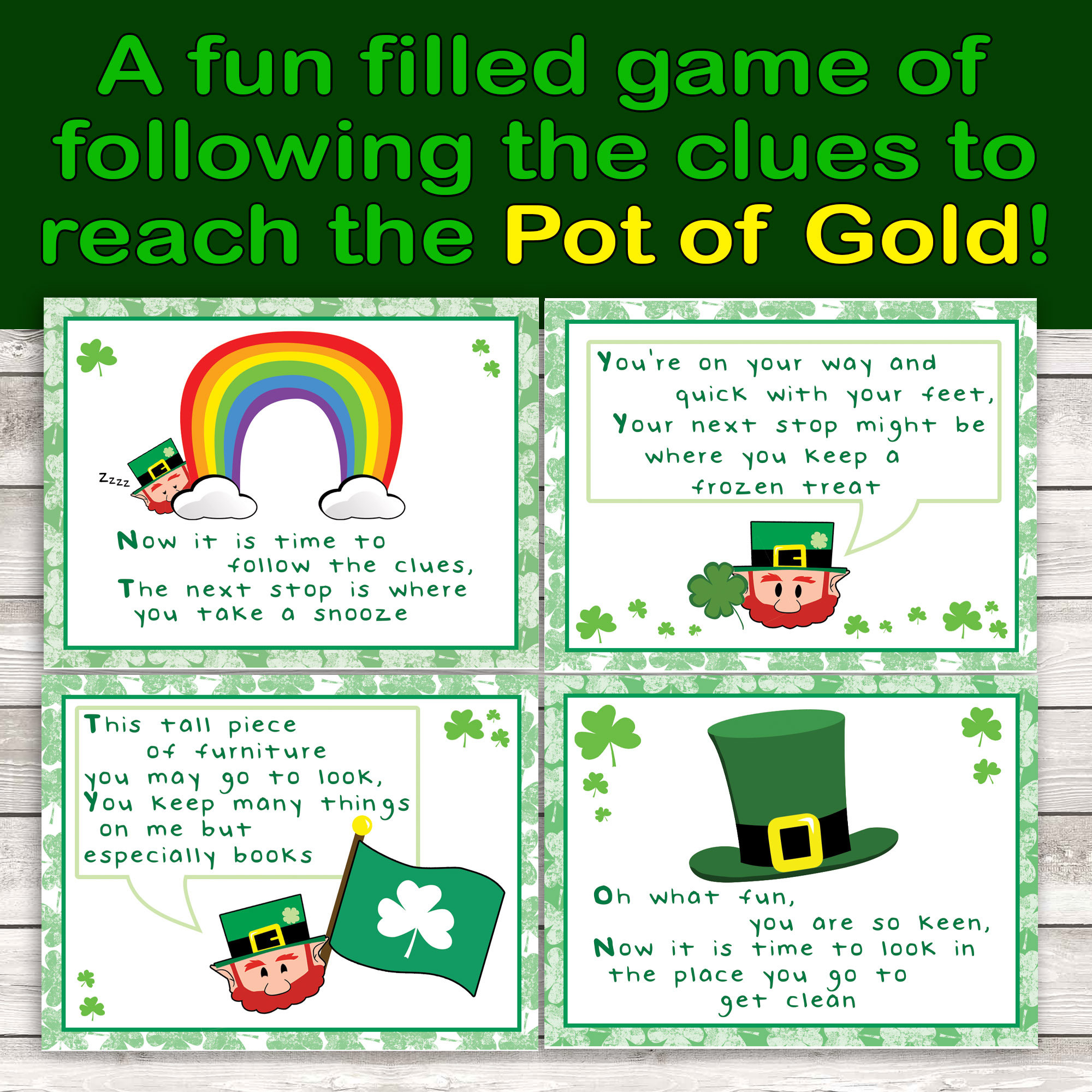 Leprechaun Scavenger Hunt, St Patricks Day Scavenger Hunt for Kids ...