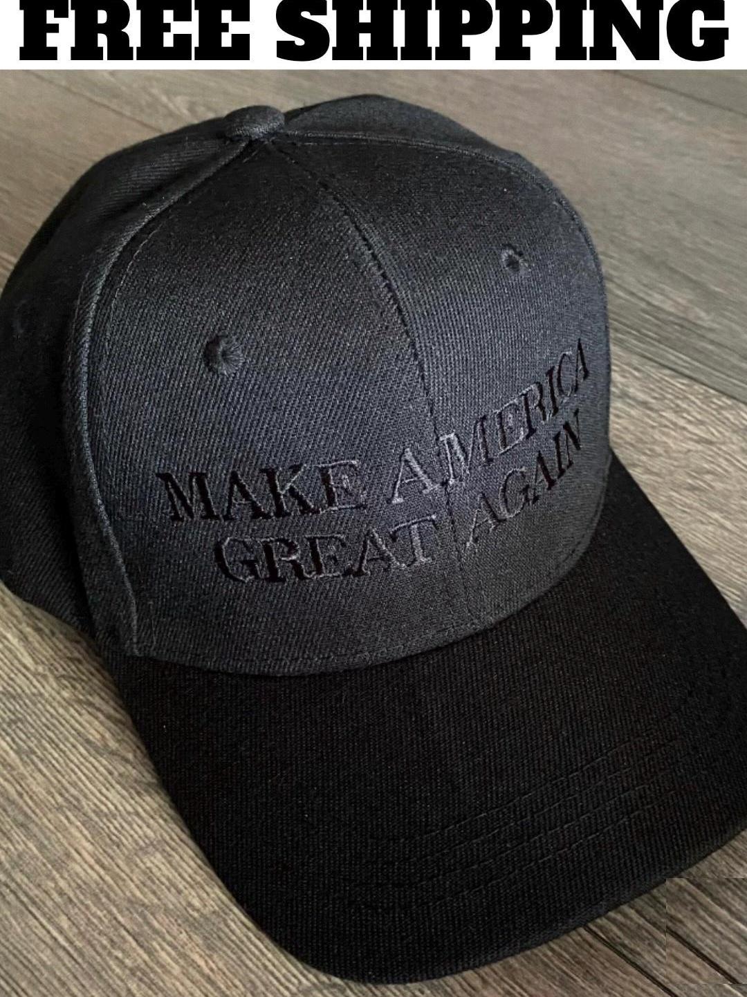 MAGA Hat: Embroidered Black on Black, Adjustable Cap - Etsy
