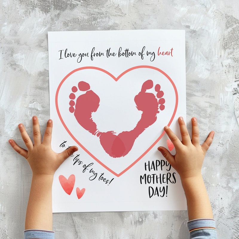 Mothers Day Footprint Art - Etsy