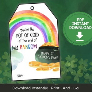 St Patricks Day Printable Gift Tag St Patricks Day Tags - Etsy