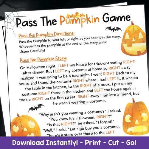 Halloween Game for Kids Halloween Pass the Present Game - Etsy