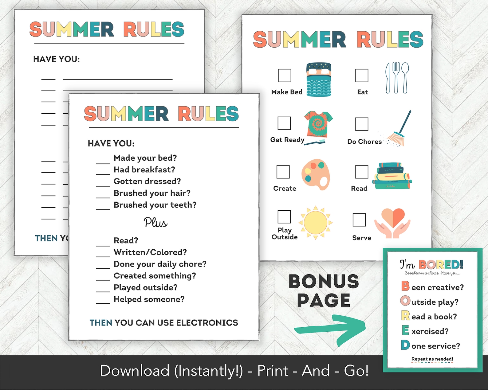 Summer Rules Printable