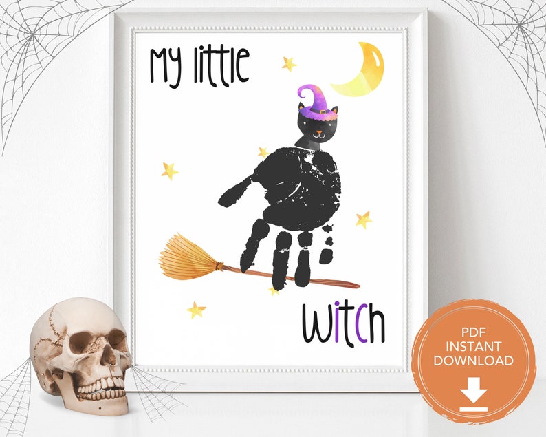Witch Halloween Handprint Craft DIY Craft for Kids Art - Etsy