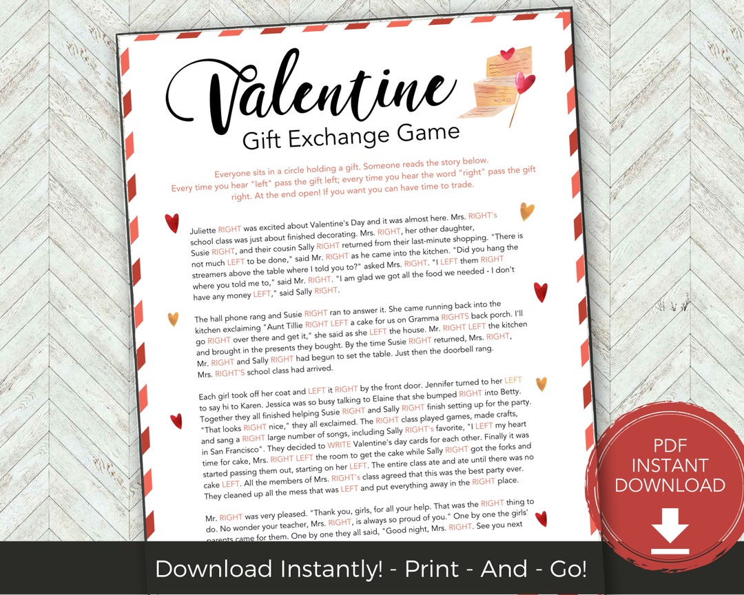 Valentine Printable Gift Exchange Valentine Party Games - Etsy