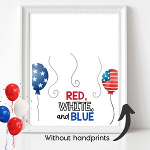 Red White & Blue 4th of July Handprint Art, Fourth of July Handprint ...