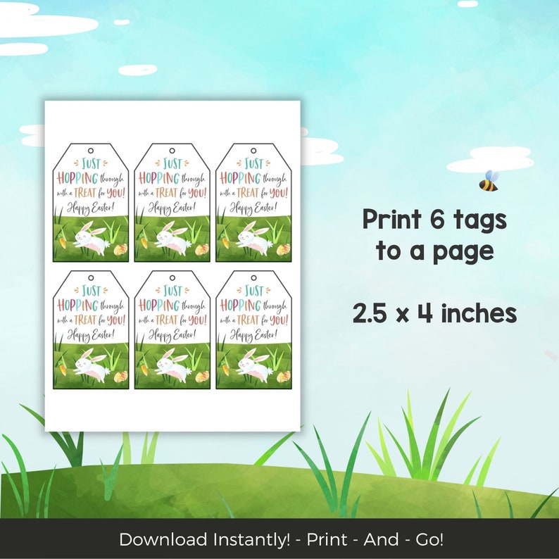 Printable Easter Gift Tag, Easter Treats Tag, Neighbor Gift Idea ...