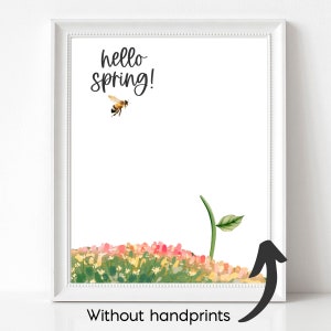 Hello Spring Flower Handprint Activity, Preschool or Toddler Handprint ...