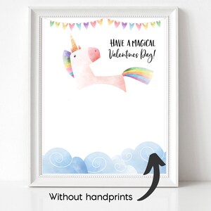 Unicorn Printable Handprint Art, Valentine Handprint Craft for Kids ...