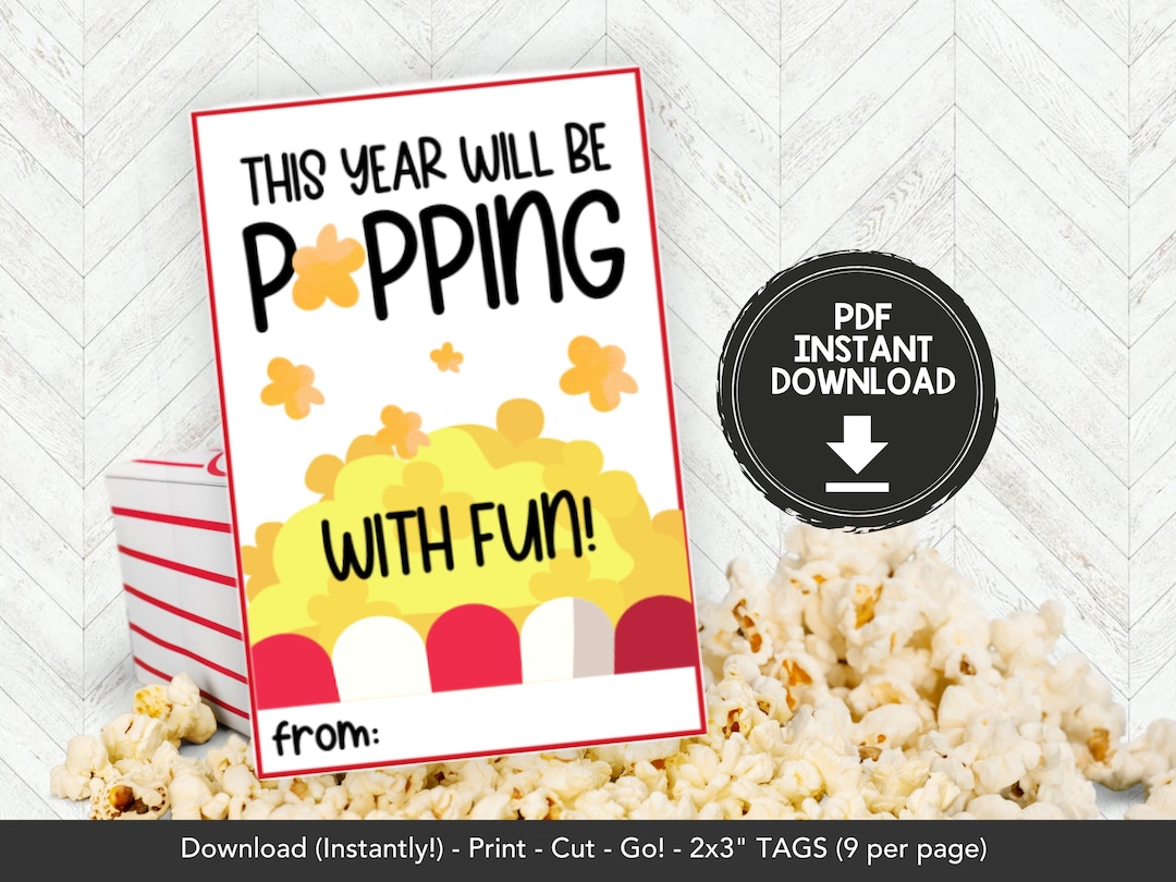 Back to School Favor, Popcorn Gift Tag Printable, This Year Will Be ...
