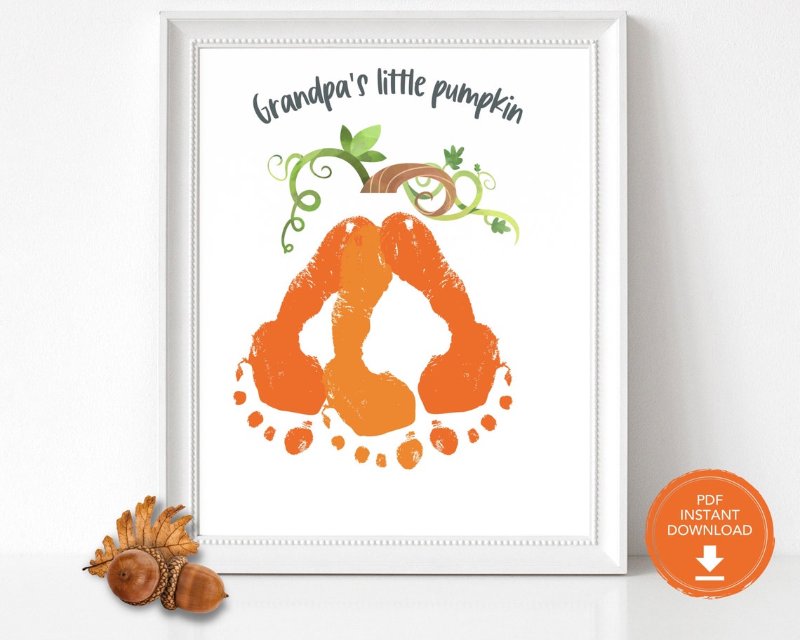 Our Little Pumpkin Footprint Craft Thanksgiving Printable - Etsy