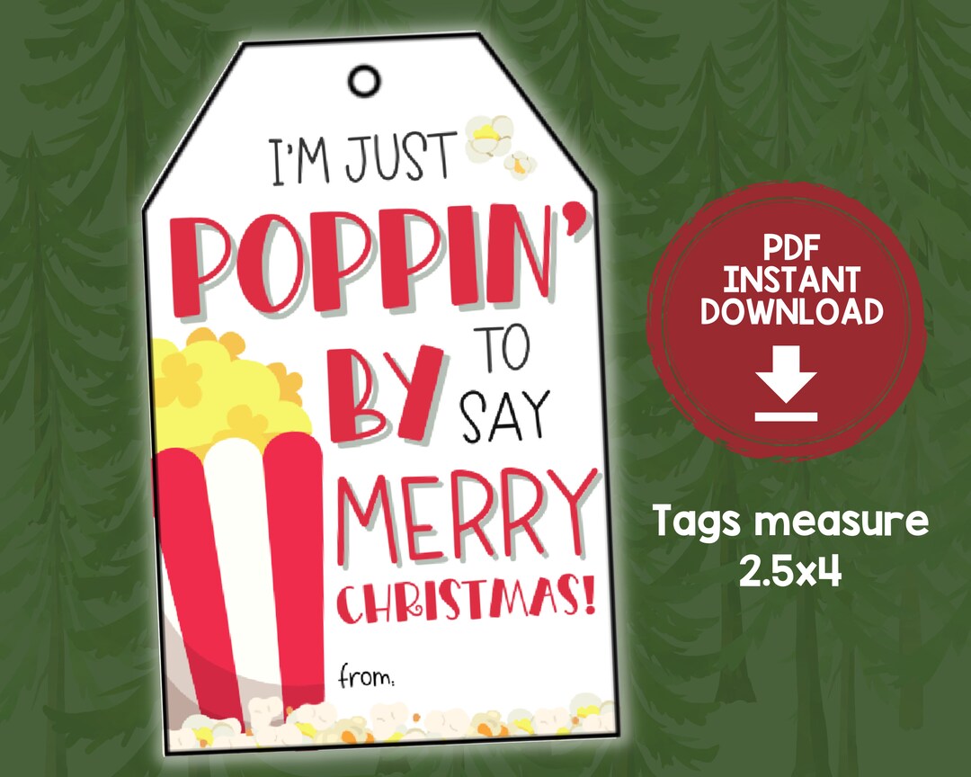 Christmas Neighbor Gift Tag Popcorn, Coworker Christmas Gift Bulk, Bulk ...