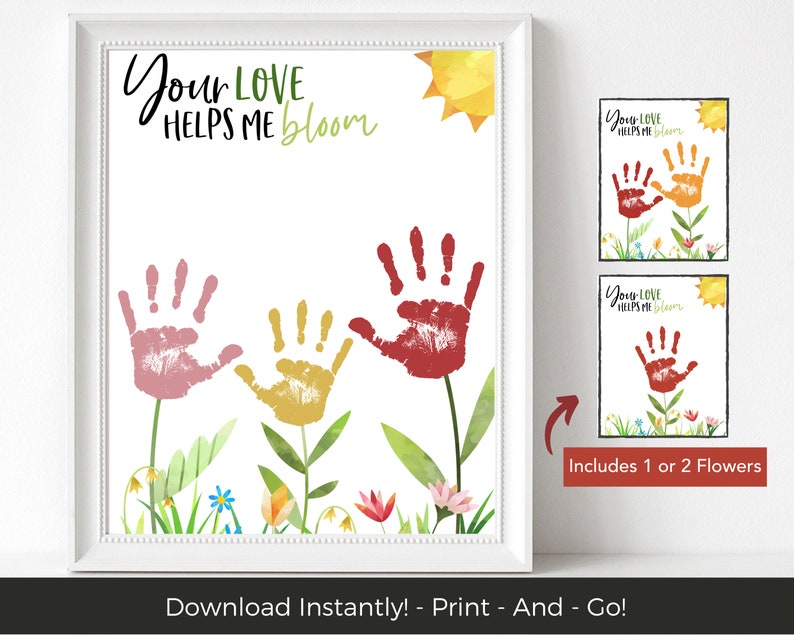 Printable Crafts for Kids Flower Handprint Valentine Art - Etsy