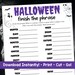 Halloween Finish the Phrase Game Halloween Printable Games - Etsy