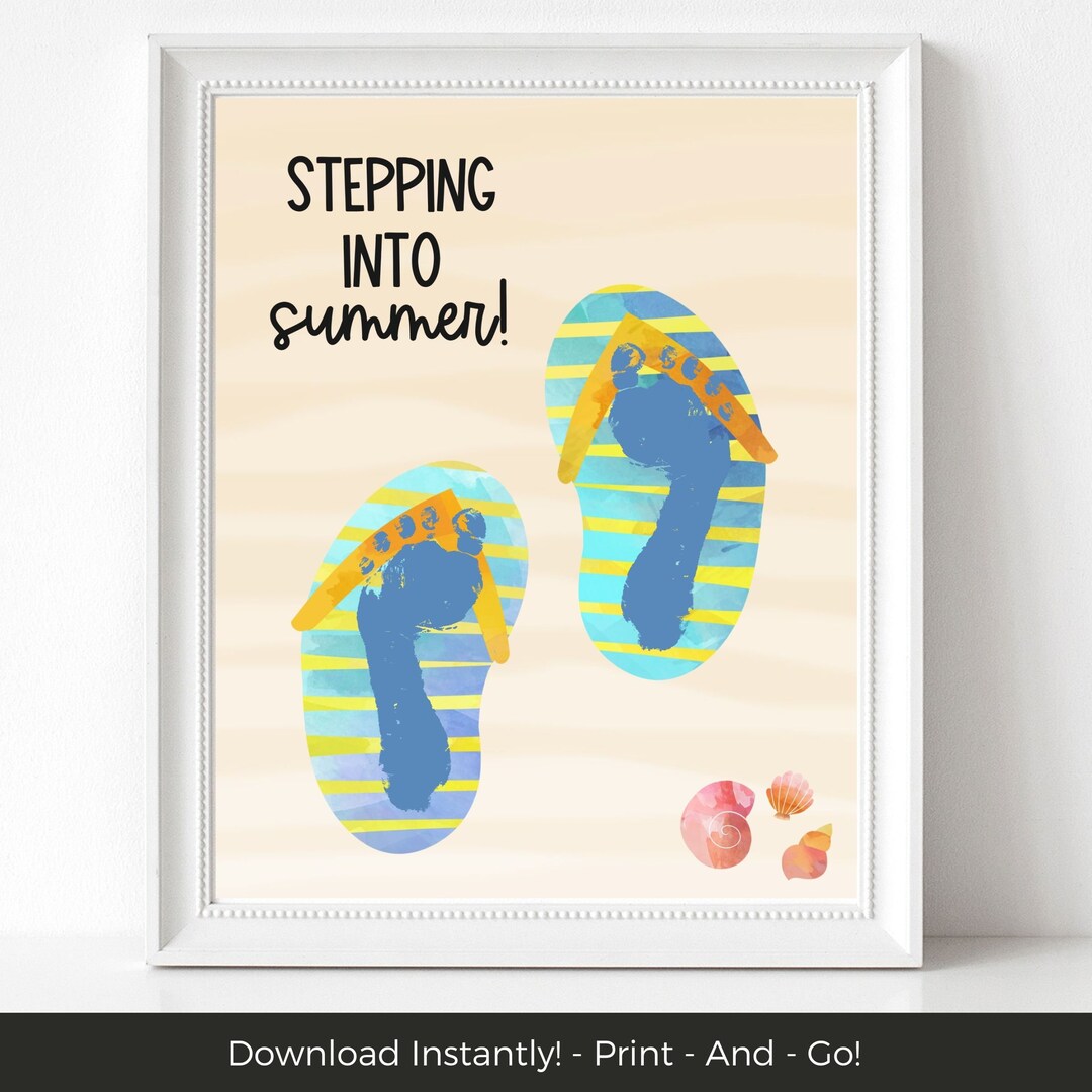 Stepping Into Summer Footprint Craft, Last Day of School Activity ...