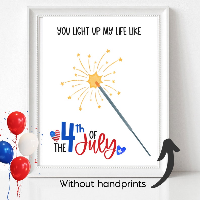Sparkler 4th of July Handprint Art, Fourth of July Handprint Craft ...