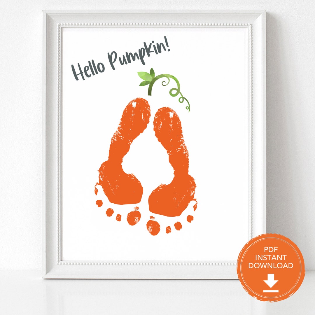 Thanksgiving Printable Kids Craft, Footprint Art, Handprint Craft for ...