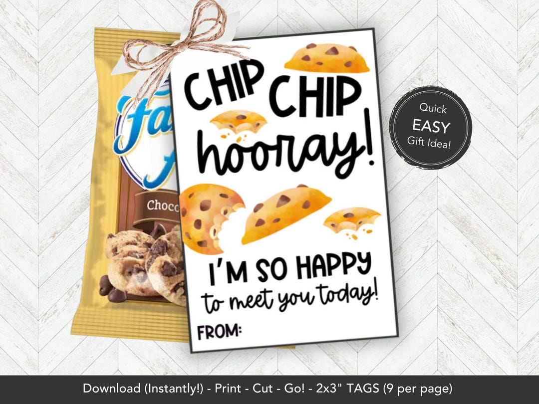 Chip Chip Hooray Gift Tag Printable, Back to School or Meet the Teacher ...