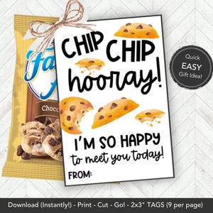 Chip Chip Hooray Gift Tag Printable, Back to School or Meet the Teacher ...