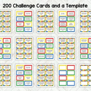 Building Block Challenge Cards for Kids, STEM Activity Cards, Brick ...