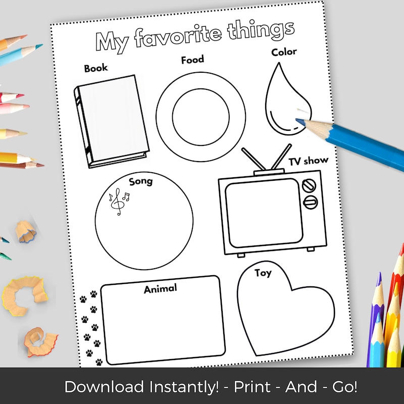 My Favorite Things Sheet - Etsy