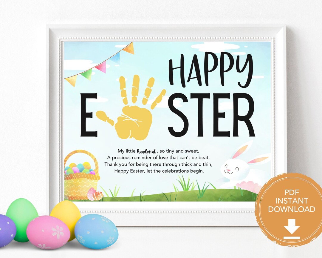 Easter Handprint Craft for Kids Easter Printable Handprint Art, Toddler ...