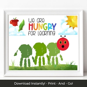 First Day of School Handprint Craft, Back to School First Week ...