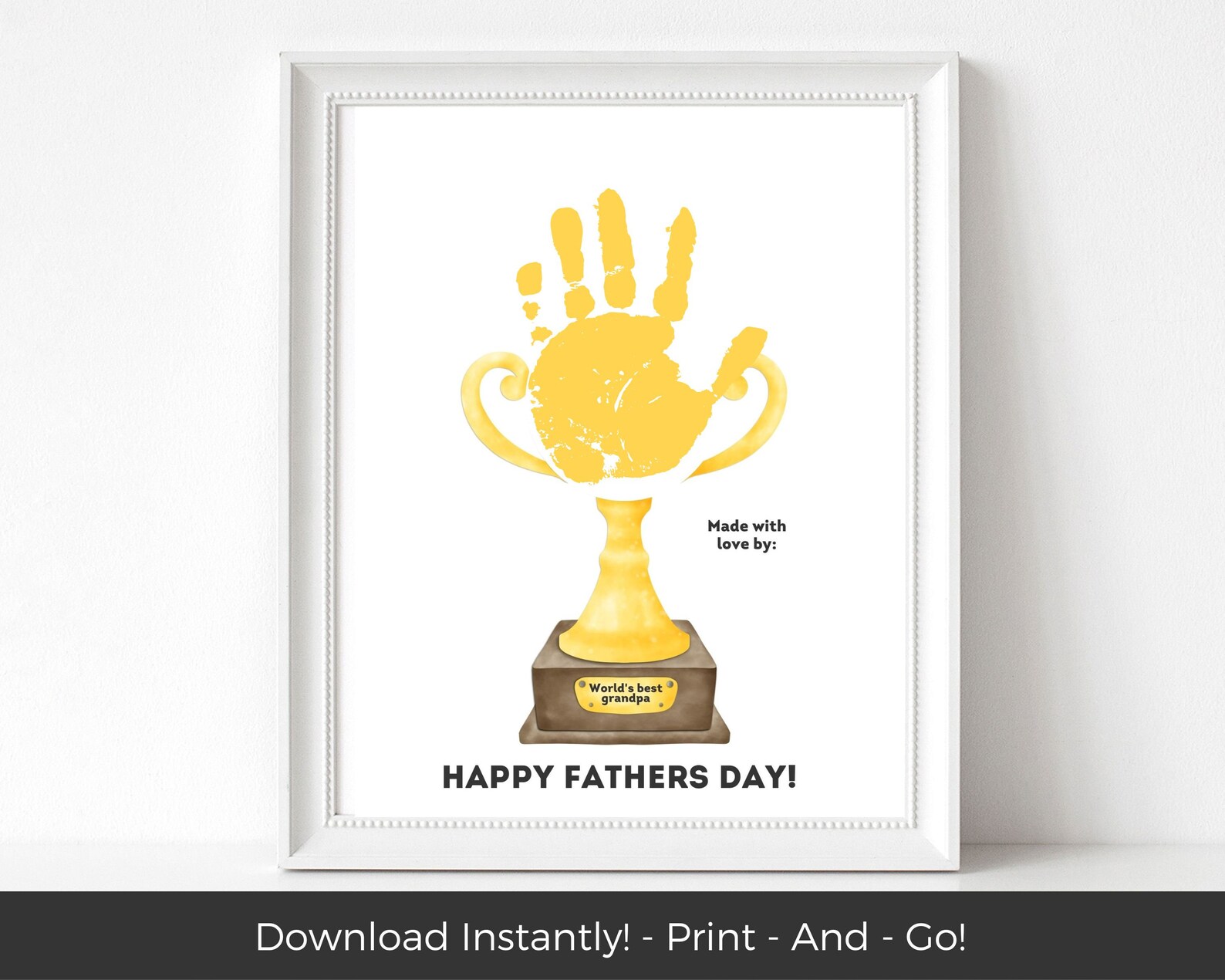Grandpa Fathers Day Handprint Printable Poem, Grandpa Gift From ...