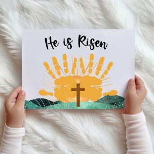 Easter He is Risen Kids Bible Activities, Easter Handprint Art for Kids ...