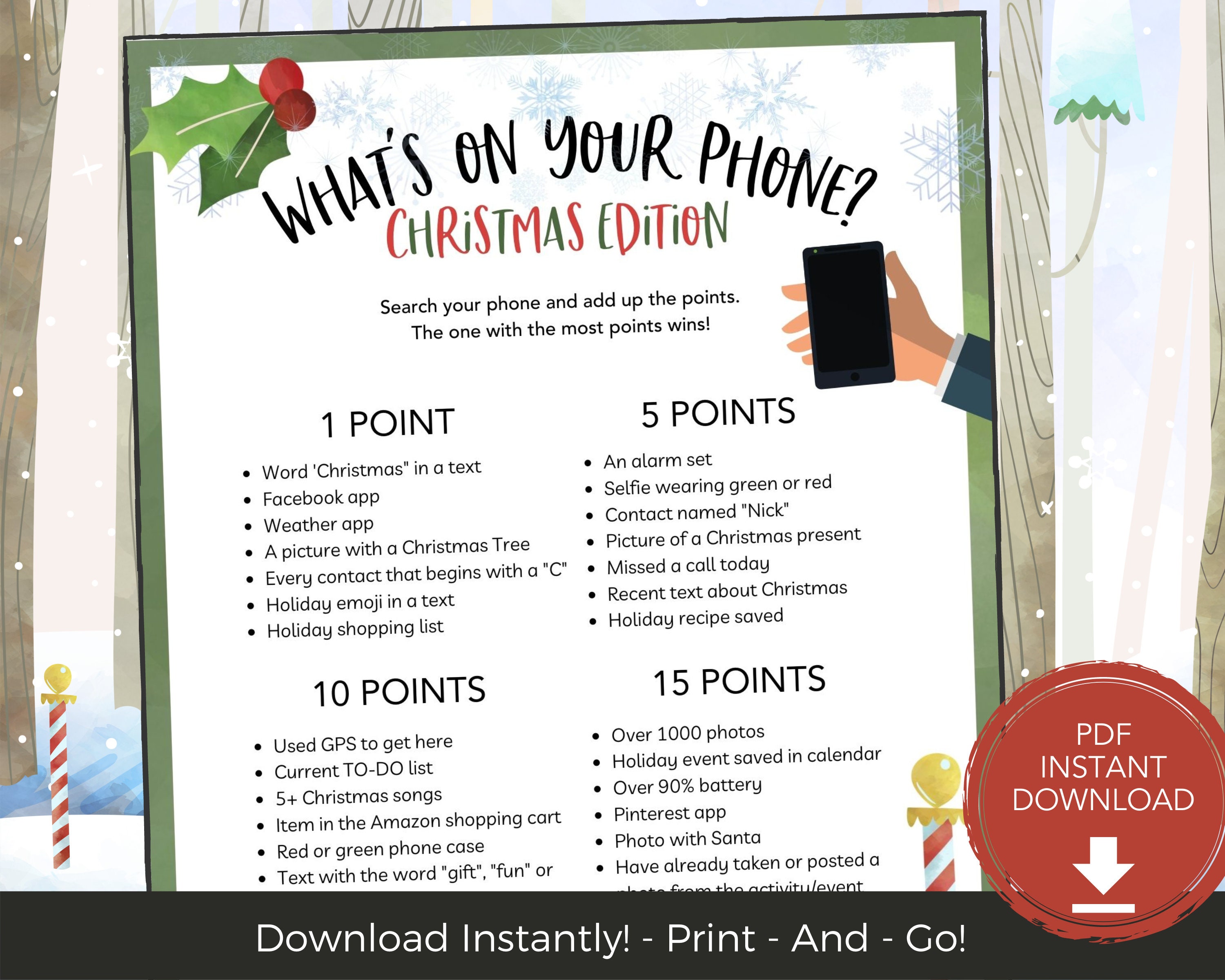 Whats on Your Phone Christmas Party Games Printable Christmas - Etsy