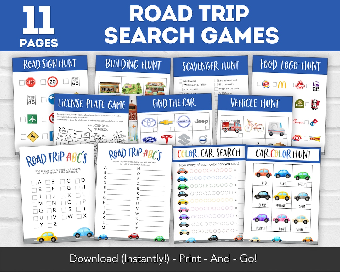 Family Road Trip Planner, Kids Road Trip Games Printable, Family ...