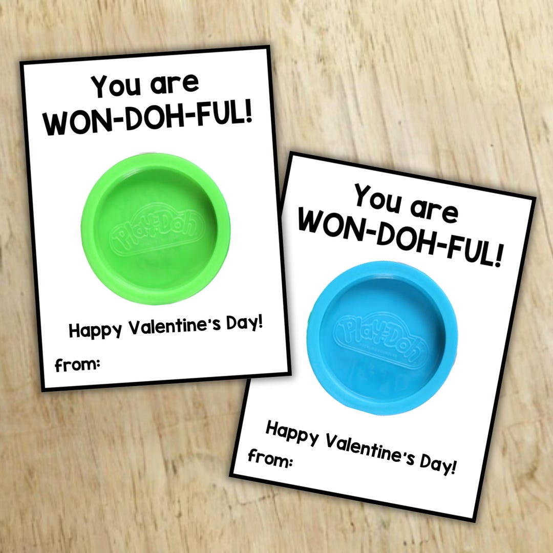 Play Doh Valentine Card, Printable Valentine Cards for Kids, Kids ...