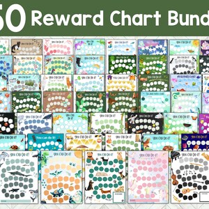 Big Bundle Kids Reward Chart Printable Sticker Chart for - Etsy