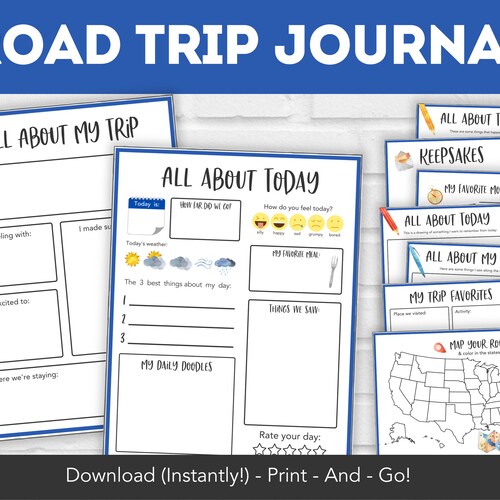 Road Trip Journal Kids Travel Journal Summer Road Trip - Etsy