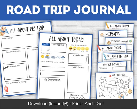 Road Trip Journal Kids Travel Journal Summer Road Trip - Etsy