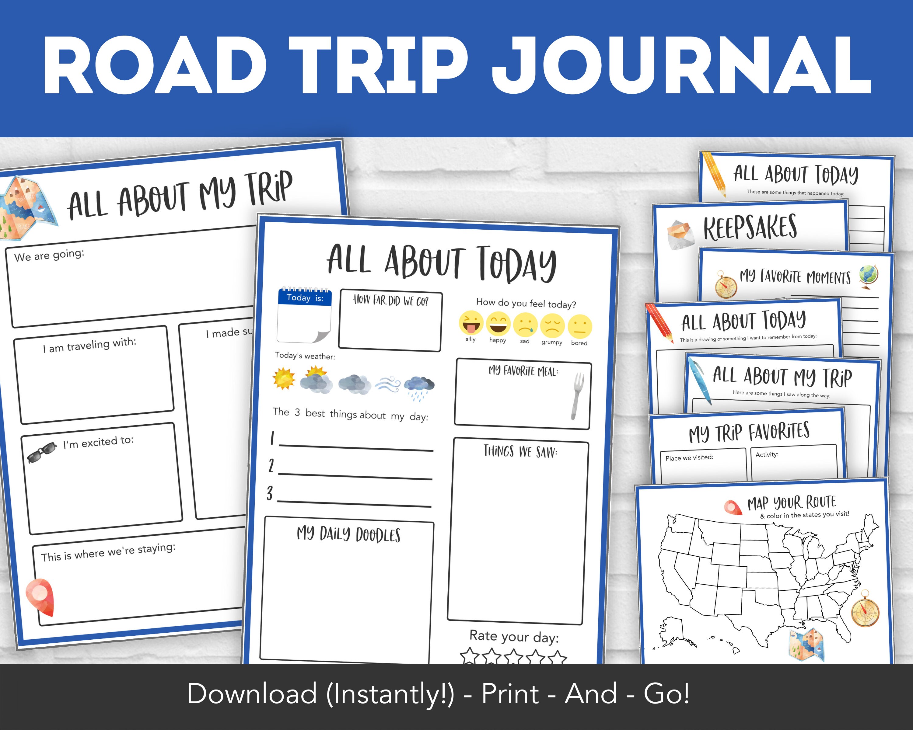 Road Trip Journal Kids Travel Journal Summer Road Trip - Etsy