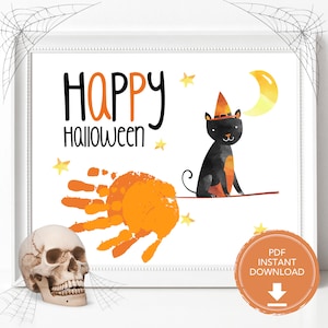 Witch Halloween Handprint Craft, DIY Craft for Kids Art, Halloween ...