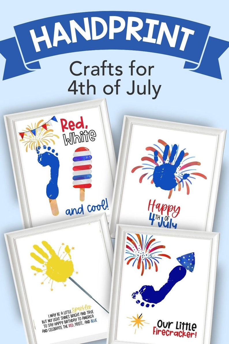 4th of July Poem Handprint Art, Fourth of July Handprint Craft, Prek ...