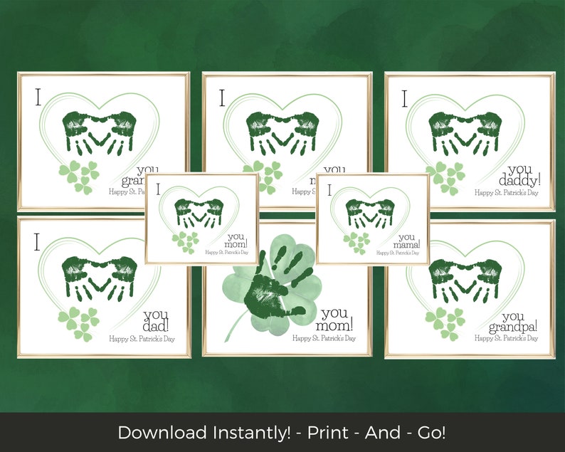 Printable St Patricks Day Handprint Craft Ideas St Patricks - Etsy