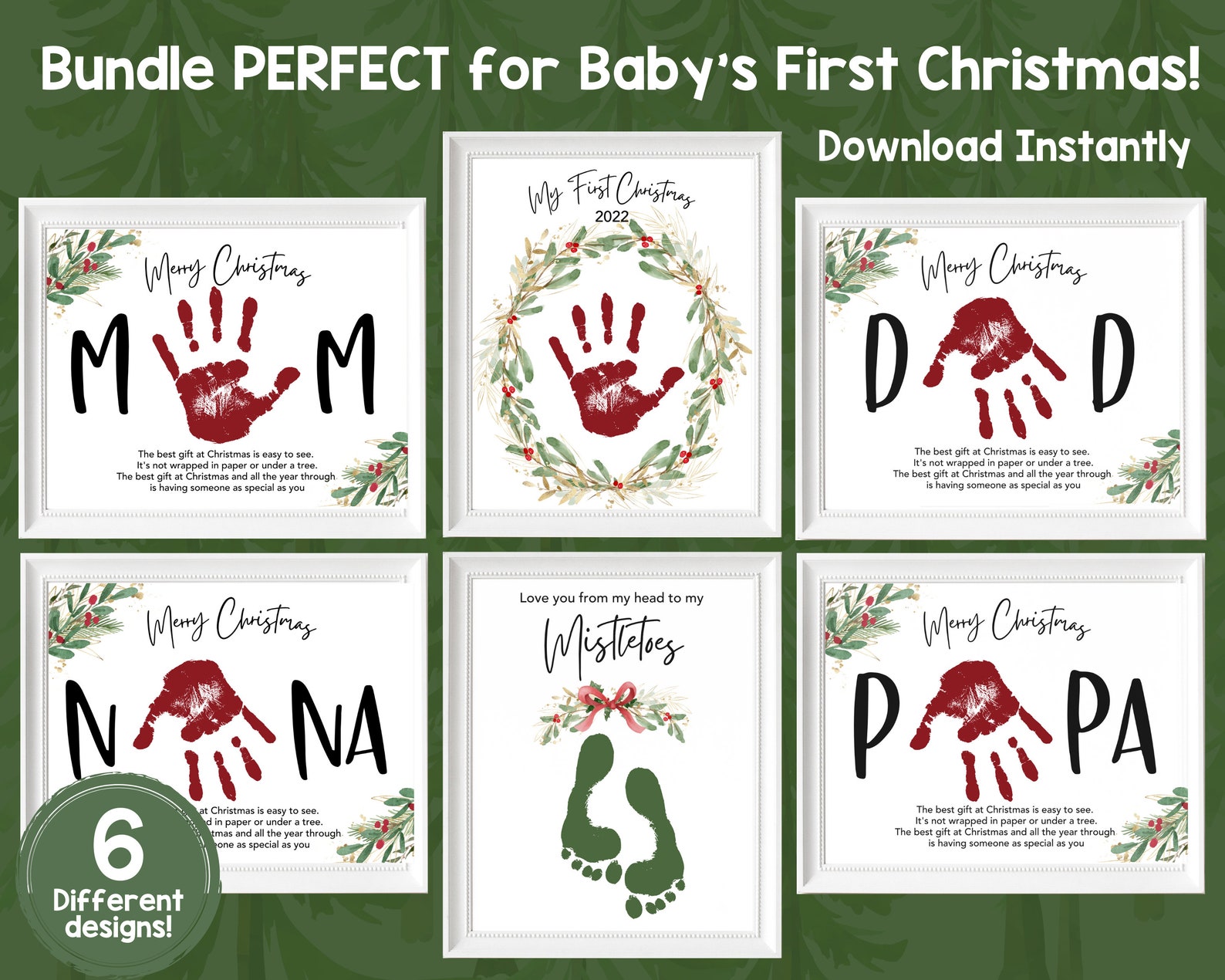 Christmas Handprint Craft Bundle My First Christmas - Etsy