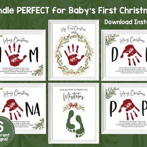Christmas Handprint Craft Bundle My First Christmas - Etsy