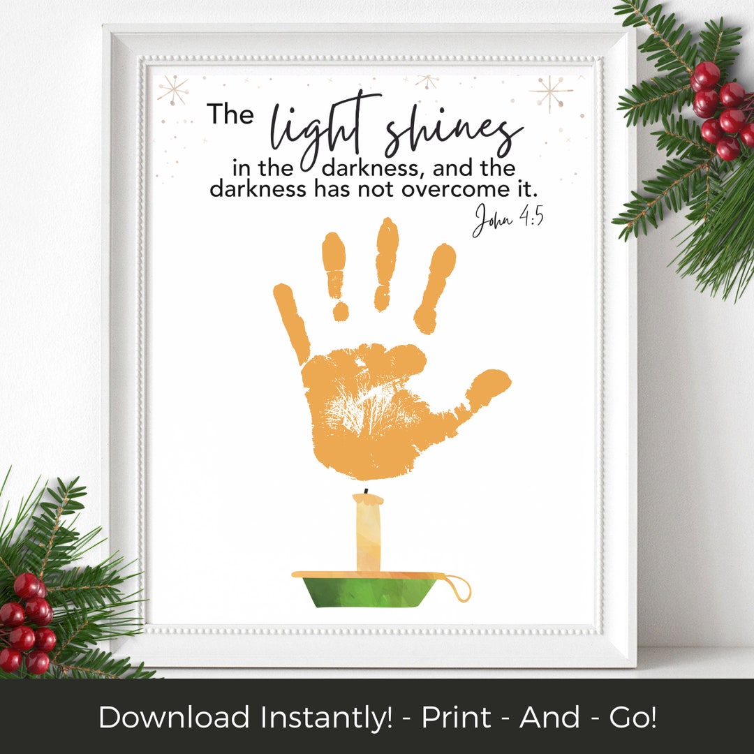 Scripture Fingerprint Christmas Craft DIY, Baby's First Christmas ...
