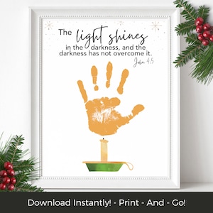 Scripture Fingerprint Christmas Craft DIY, Baby's First Christmas ...