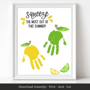 Lemon Handprint Art, Summer Handprint Art, Printable Handprint Craft ...