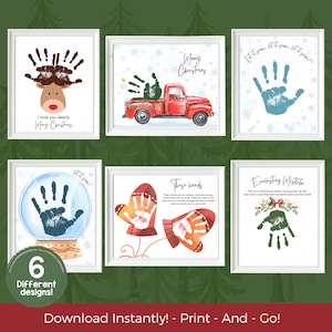 Christmas Handprint Craft Bundle, Handprint Art Christmas Crafts for ...
