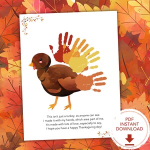 Thanksgiving Craft for Kids, Handprint Art for Kids, Printable DIY ...