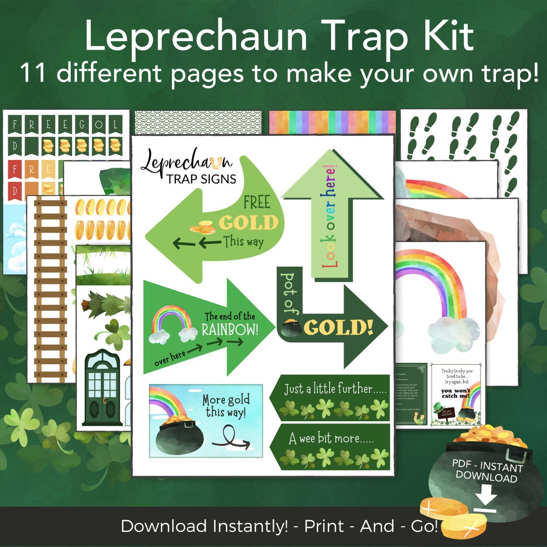Leprechaun Trap Kit Printable, St Patricks Day Activities for Kids ...