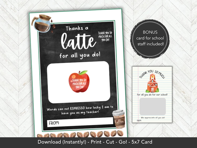 Teacher Appreciation Gift Card Holder, Preschool Teacher Gift Printable ...