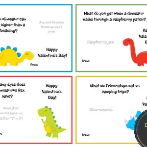 Dinosaur Valentine Printable Card with Jokes Funny Dino | Etsy