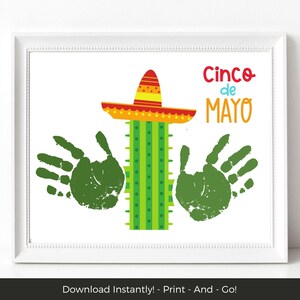 Cactus Handprint Craft Cinco De Mayo Handprint Art Printable - Cinco De ...